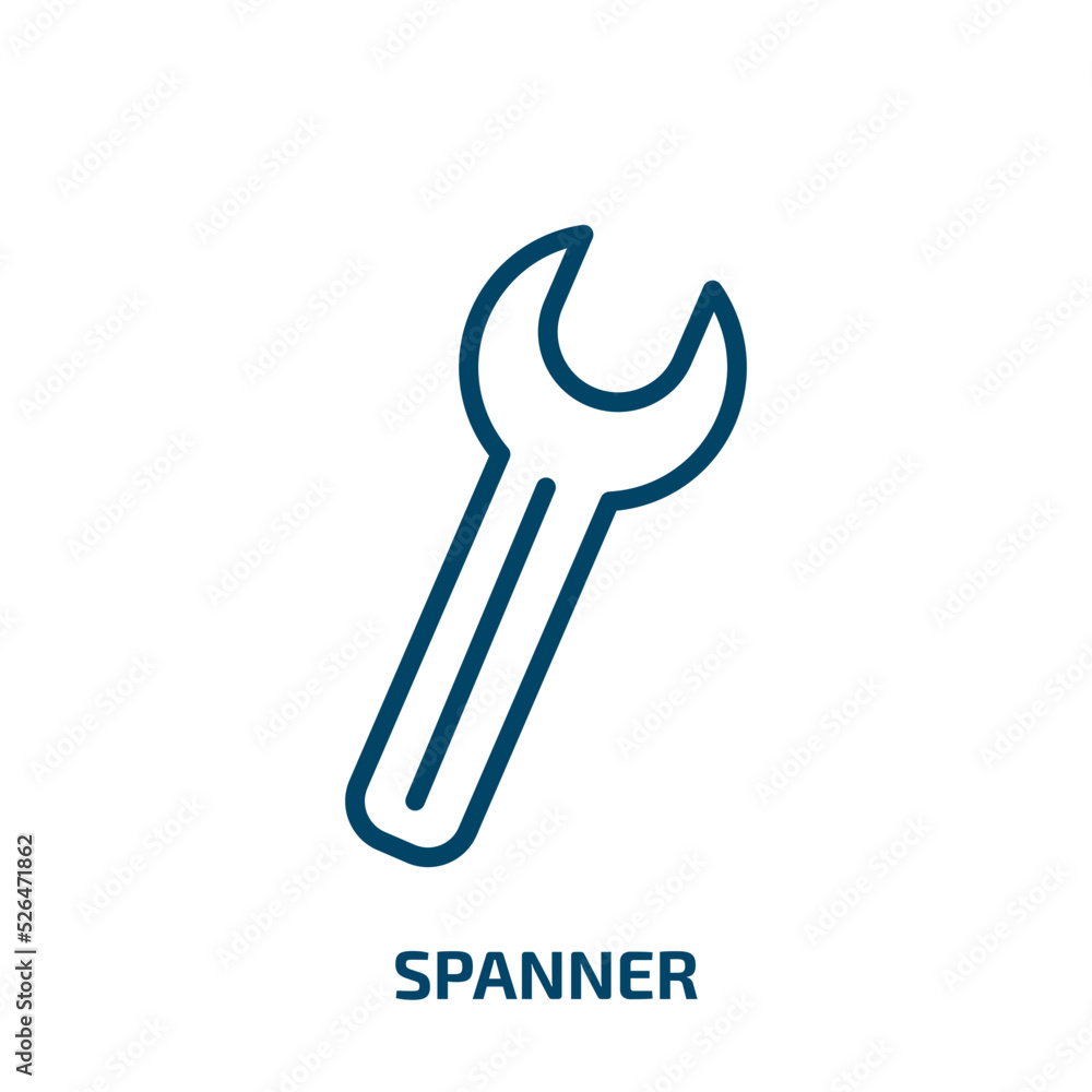 spanner icon from construction collection. Thin linear spanner, repair ...