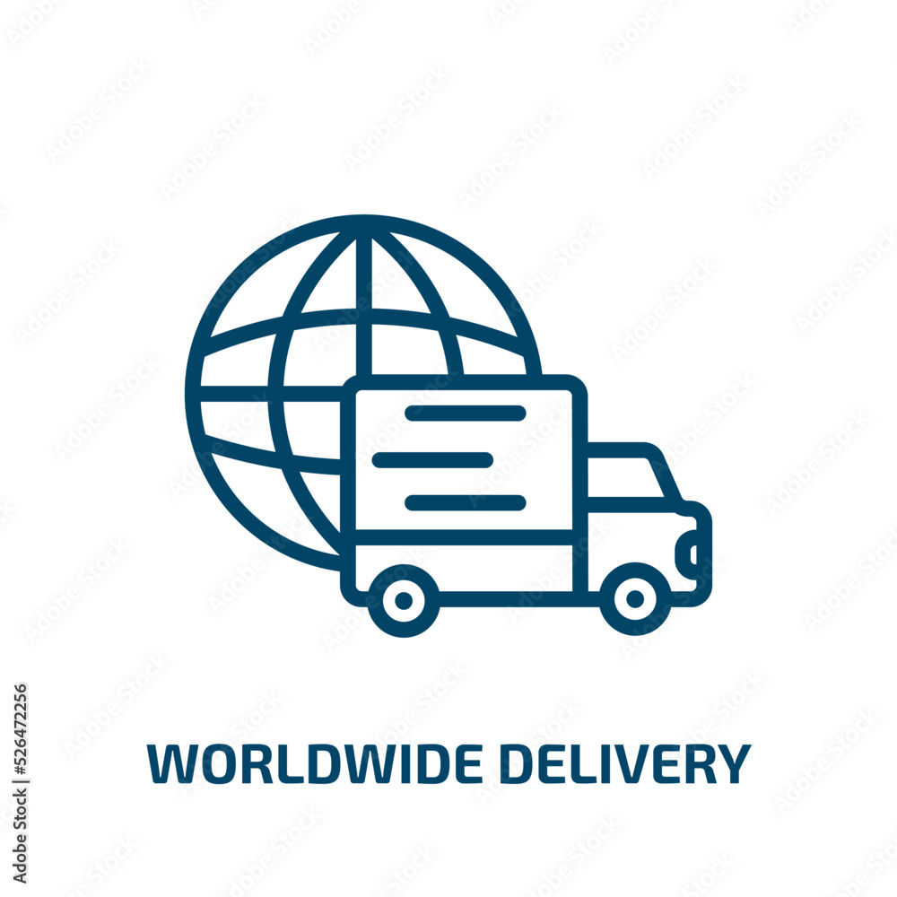 worldwide delivery icon from delivery and logistic collection. Thin ...