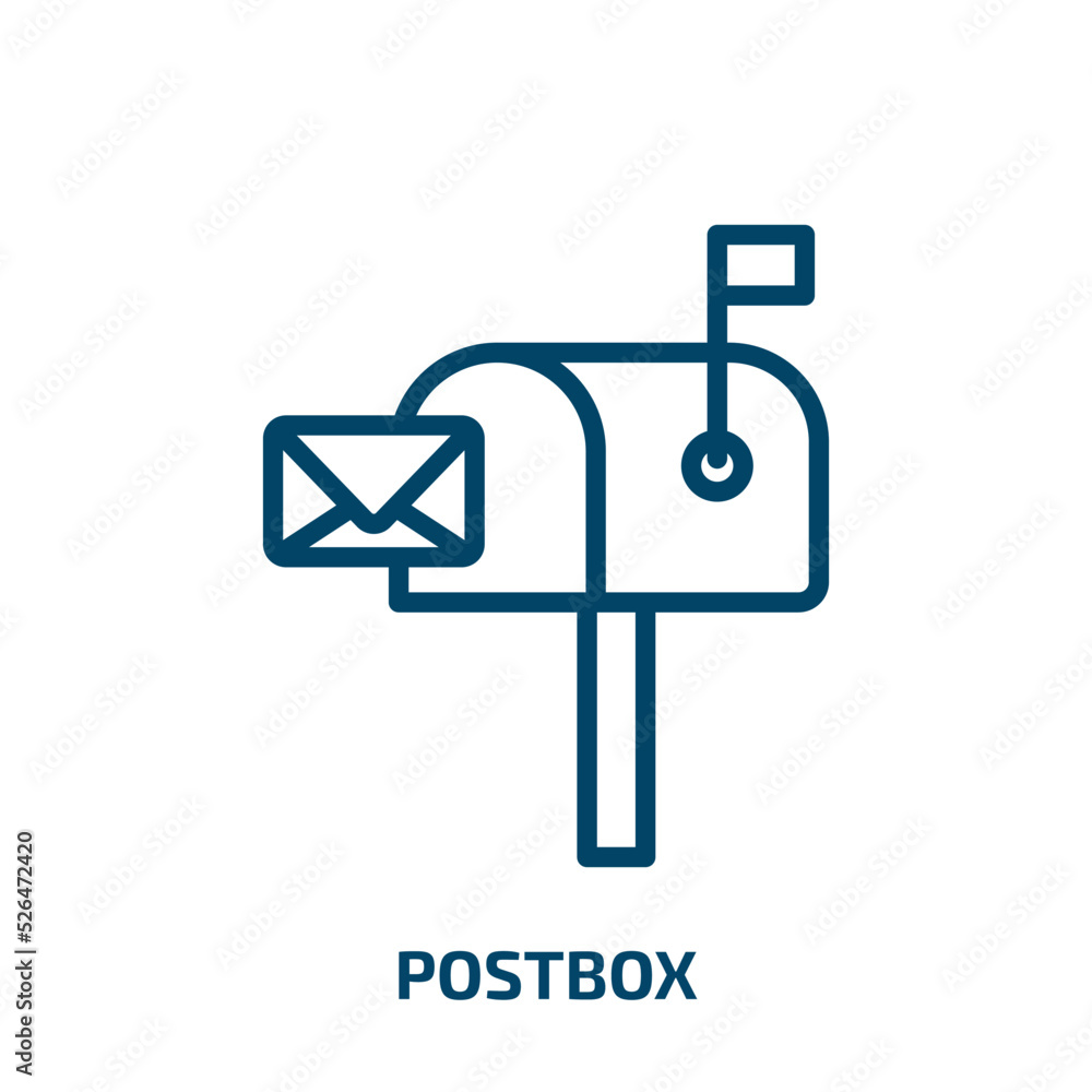postbox icon from delivery and logistic collection. Thin linear postbox ...