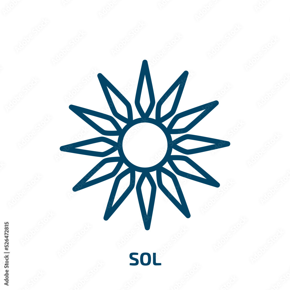 sol icon from nature collection. Thin linear sol, bank, payment outline ...