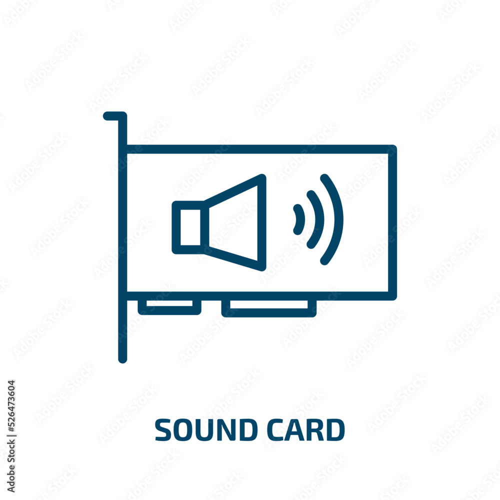 sound card icon from electronic devices collection. Thin linear sound ...