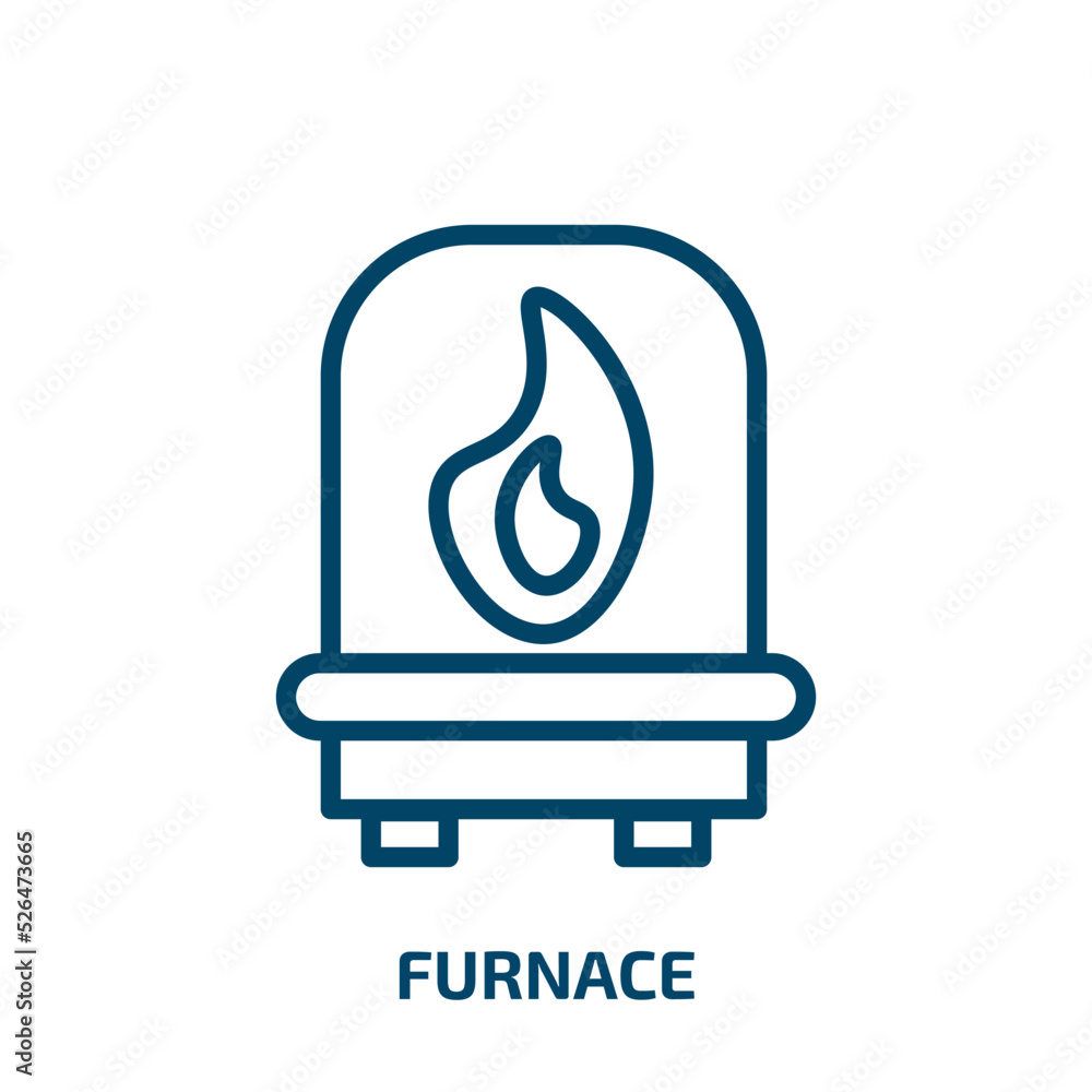 furnace icon from electronic devices collection. Thin linear furnace ...
