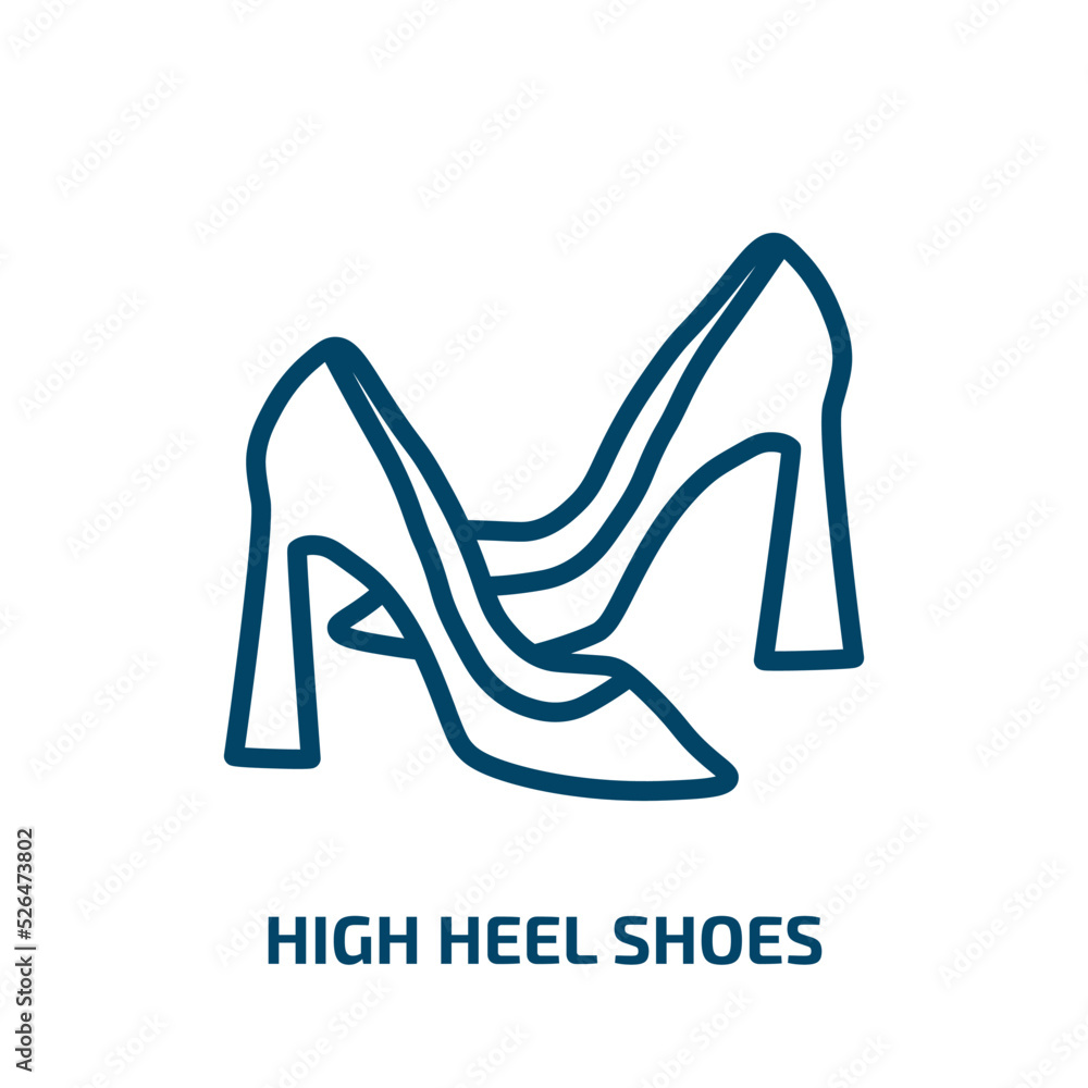high heel shoes icon from fashion collection. Thin linear high heel ...