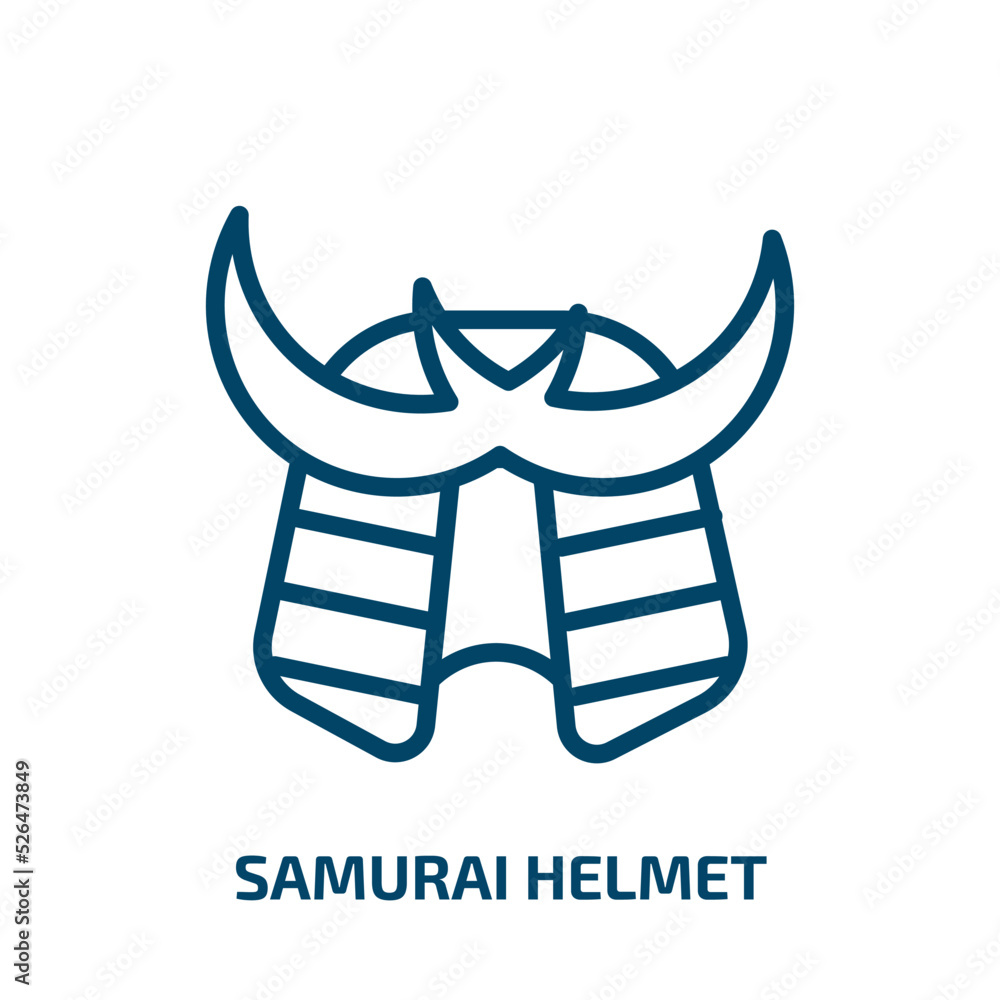 samurai helmet icon from fashion collection. Thin linear samurai helmet ...