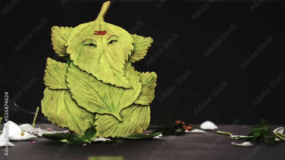 ganesh ji made with green leaves concept design. Ganesha developed by ...