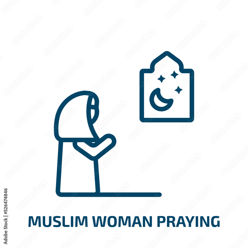 muslim woman praying icon from religion collection. Thin linear muslim ... muslim woman praying icon from religion collection. Thin linear muslim ...