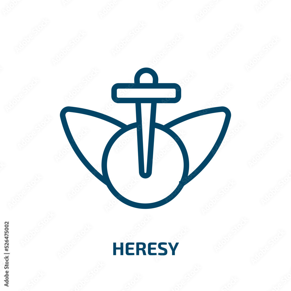 heresy icon from religion collection. Thin linear heresy, religion ...