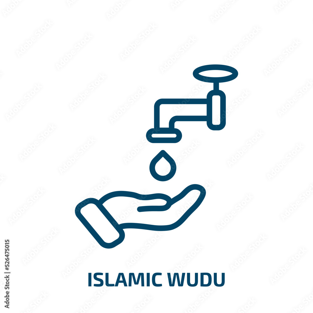 islamic wudu icon from religion collection. Thin linear islamic wudu ...