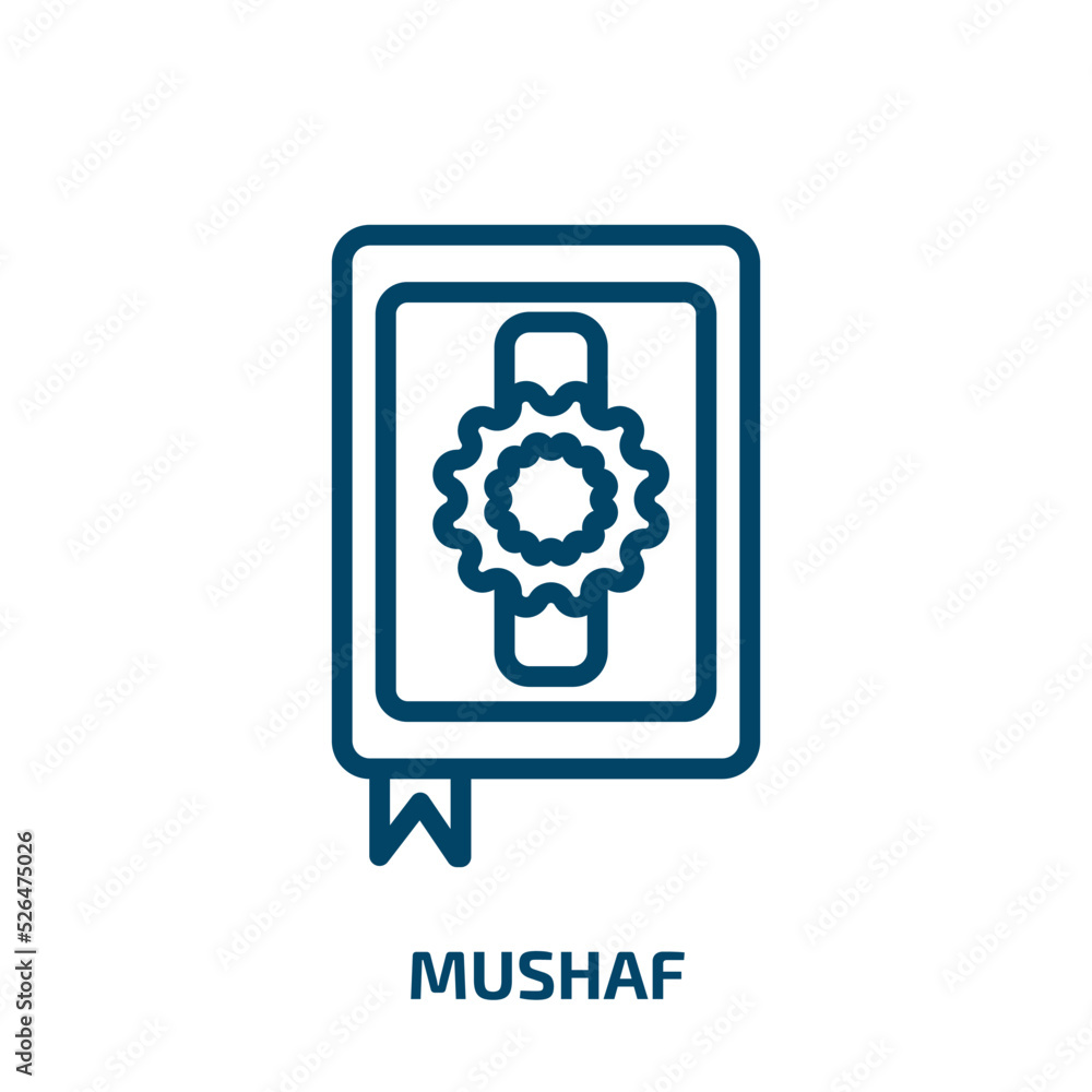 mushaf icon from religion collection. Thin linear mushaf, religion ...