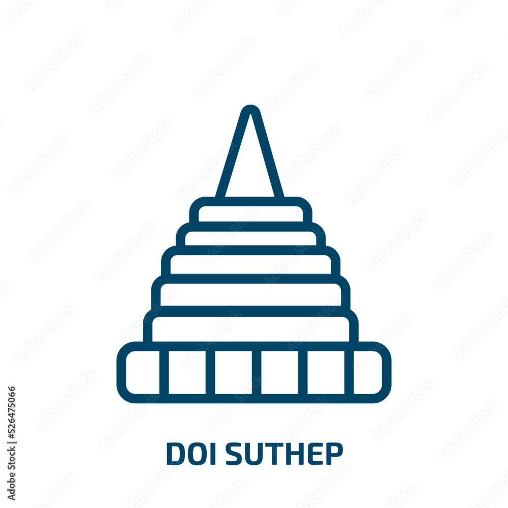 doi suthep icon from religion collection. Thin linear doi suthep ...