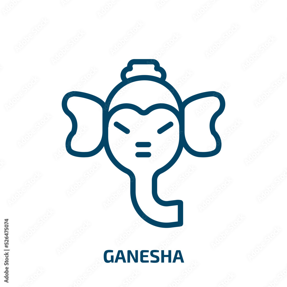 ganesha icon from religion collection. Thin linear ganesha, elephant ...