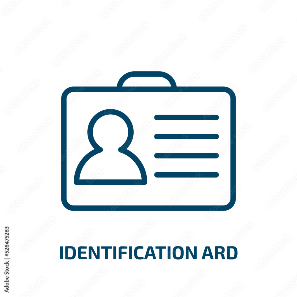 identification ard icon from people collection. Thin linear ...