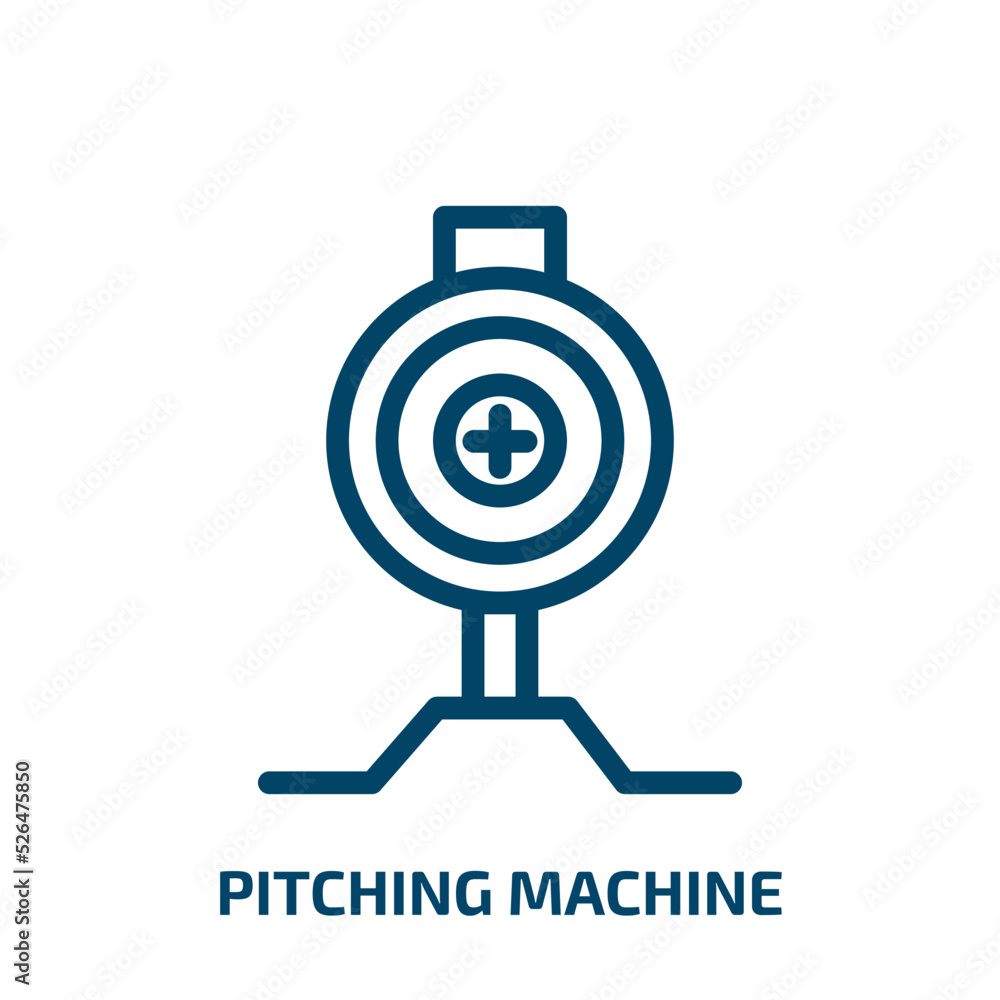 pitching machine icon from technology collection. Thin linear pitching machine, pitch, machine ...