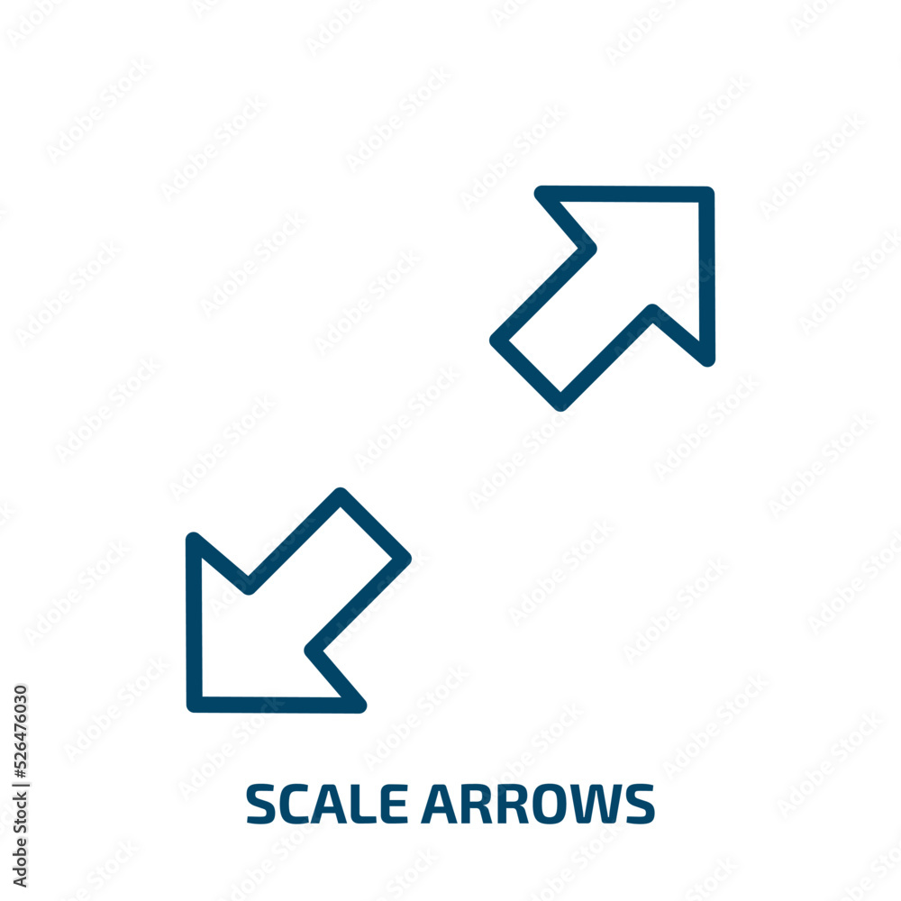 scale arrows icon from user interface collection. Thin linear scale arrows, arrow, scale outline ...