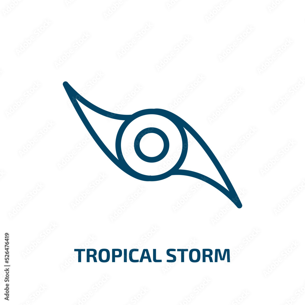 tropical storm icon from weather collection. Thin linear tropical storm ...