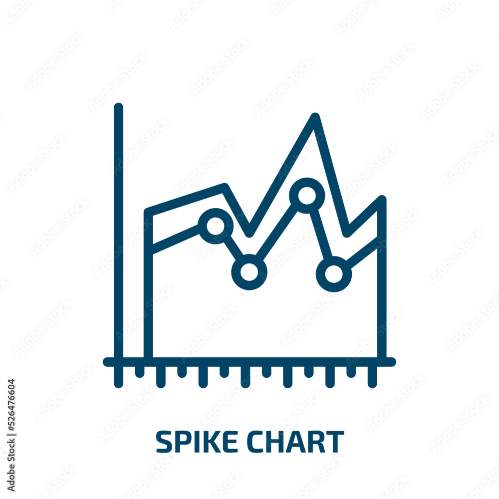 spike chart icon from business collection. Thin linear spike chart ...