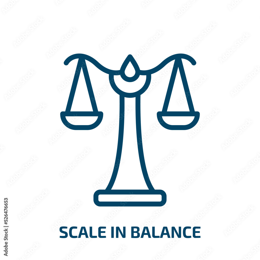 scale in balance icon from business collection. Thin linear scale in ...