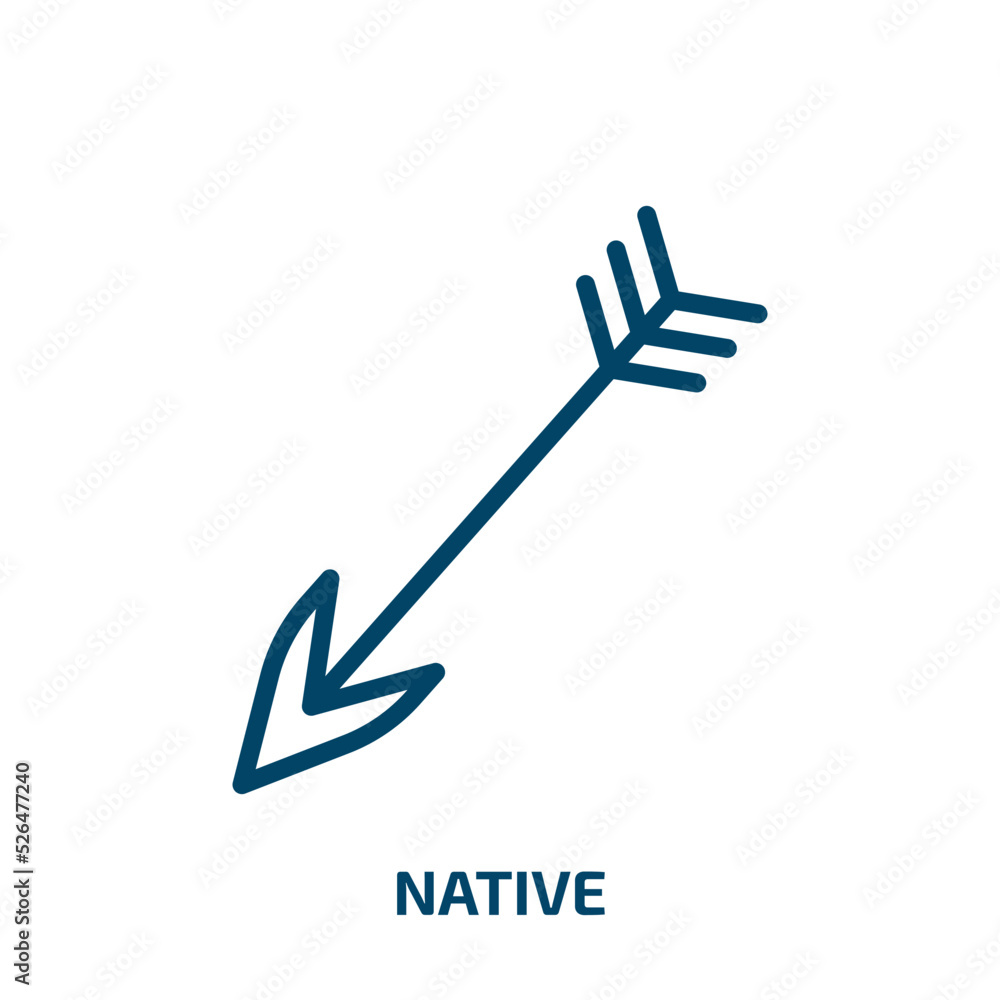 native icon from cultures collection. Thin linear native, history ...