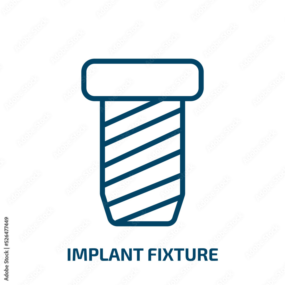 implant fixture icon from dentist collection. Thin linear implant ...
