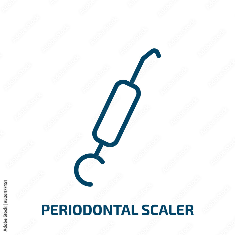 periodontal scaler icon from dentist collection. Thin linear ...