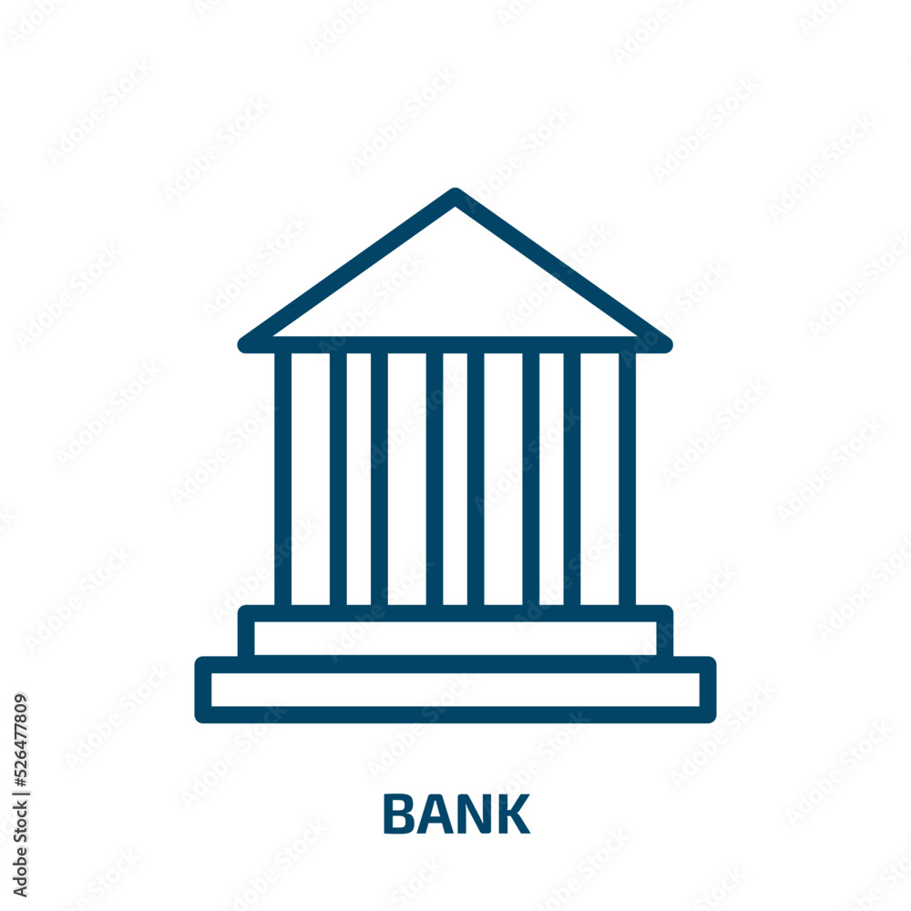 bank symbol icon from education collection. Thin linear bank symbol ...