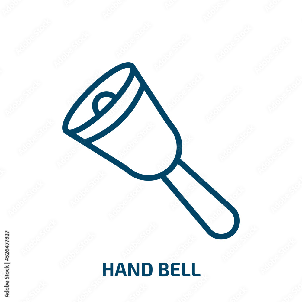hand bell icon from education collection. Thin linear hand bell, bell ...