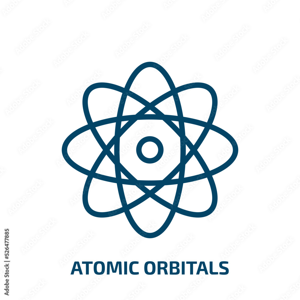 atomic orbitals icon from education collection. Thin linear atomic ...