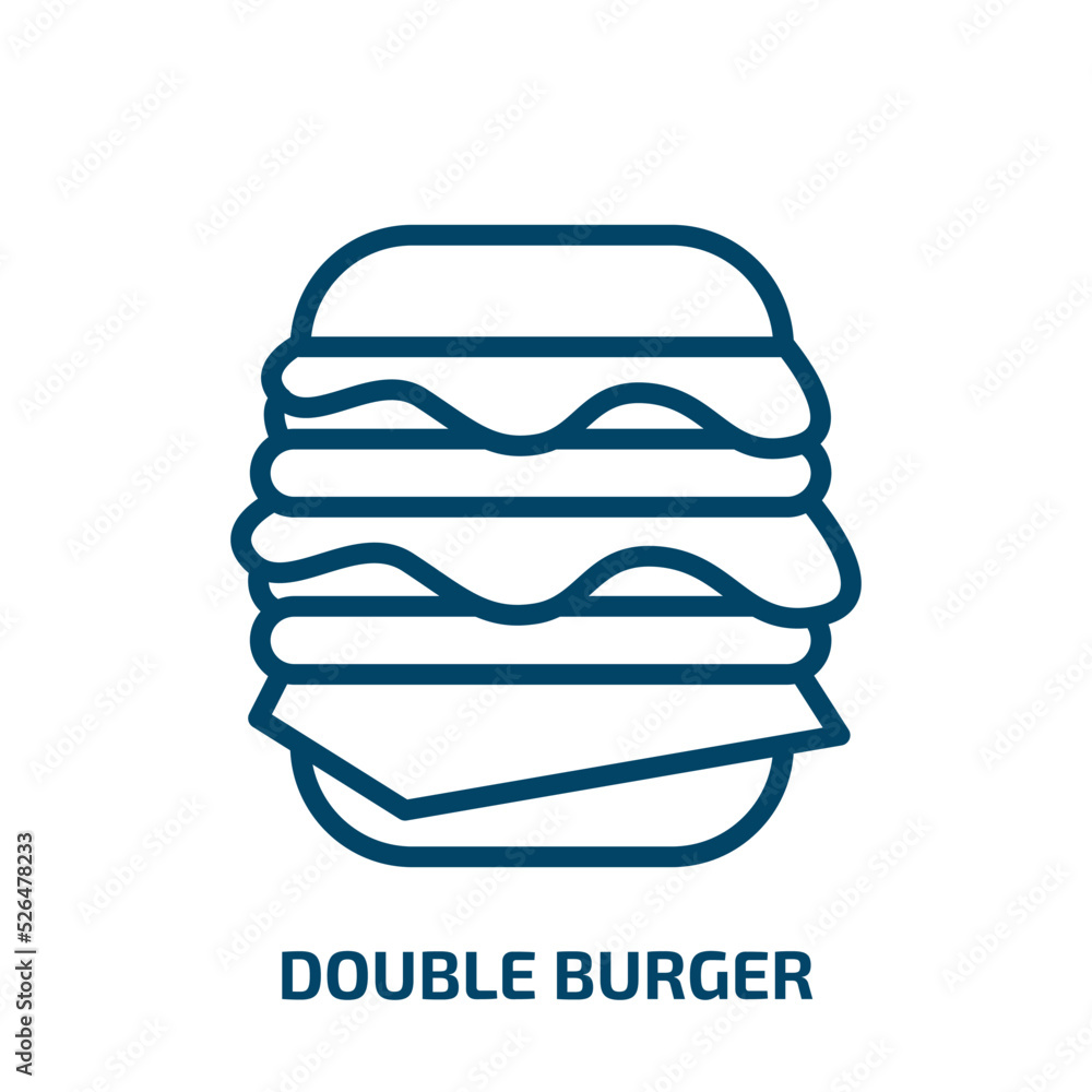 double burger icon from food collection. Thin linear double burger ...