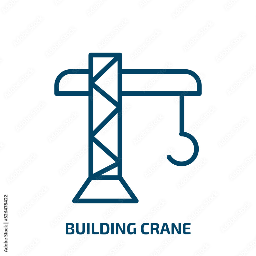 building crane icon from general collection. Thin linear building crane ...