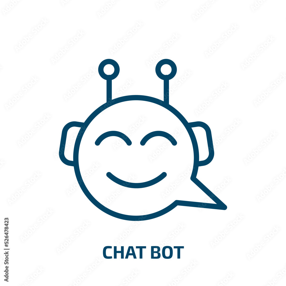 chat bot icon from general collection. Thin linear chat bot, ai ...