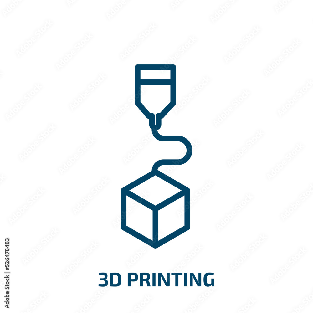 3d Printing Icon From General Collection Thin Linear 3d Printing Printer Technology Outline
