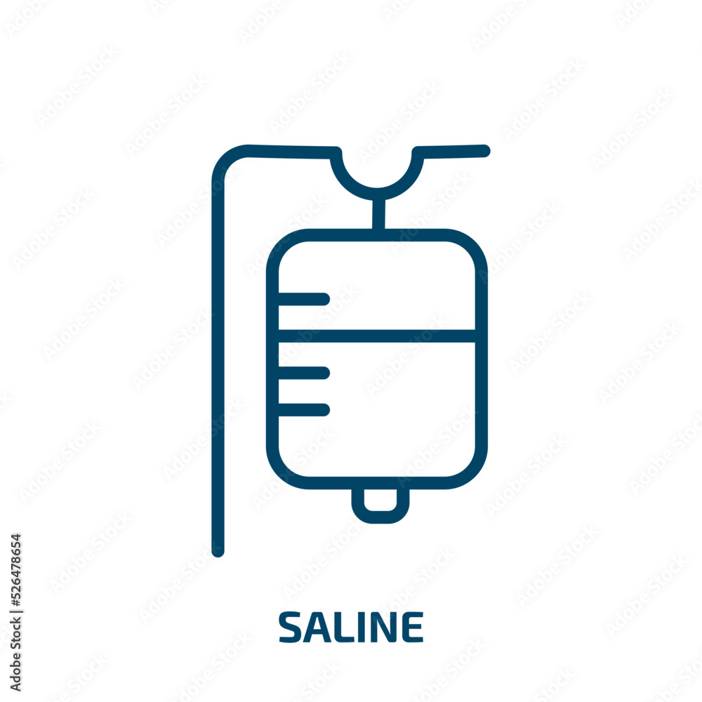 saline icon from health and medical collection. Thin linear saline ...