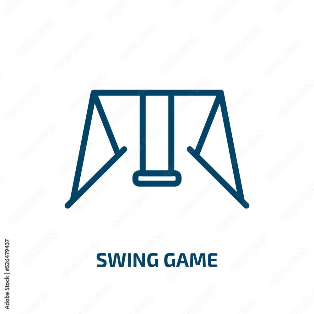 swing game icon from other collection. Thin linear swing game, play ...