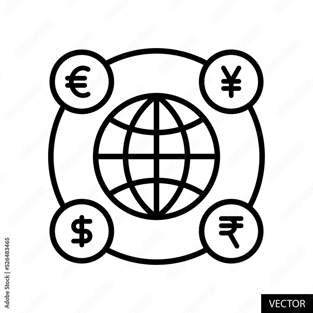 Global business, International markets, World trade concept vector icon ...