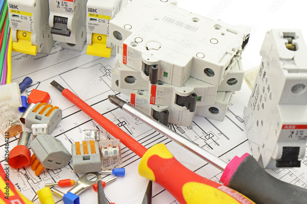 Electrical tools and materials for the installation of an electrical ...