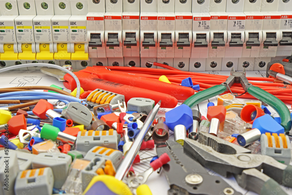 Electrical tools and materials for the installation of an electrical ...