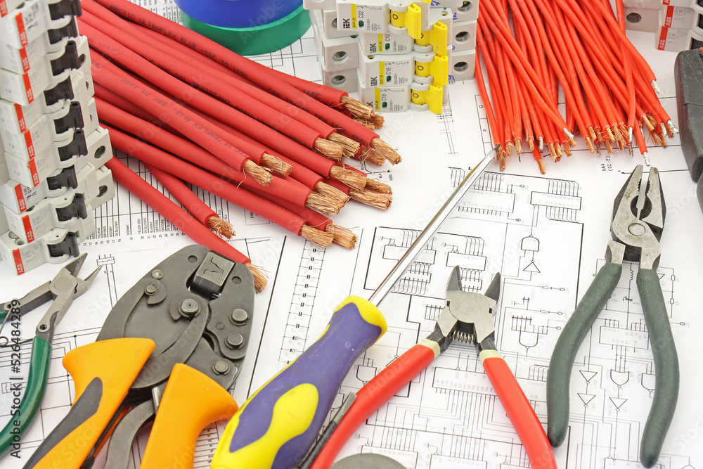 Electrical tools and materials for the installation of an electrical ...