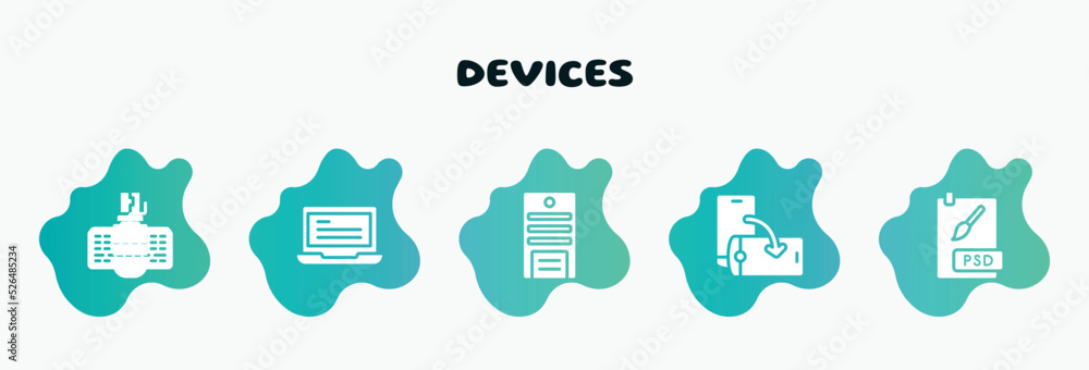devices filled icons set. flat icons such as laptop with text, system ...