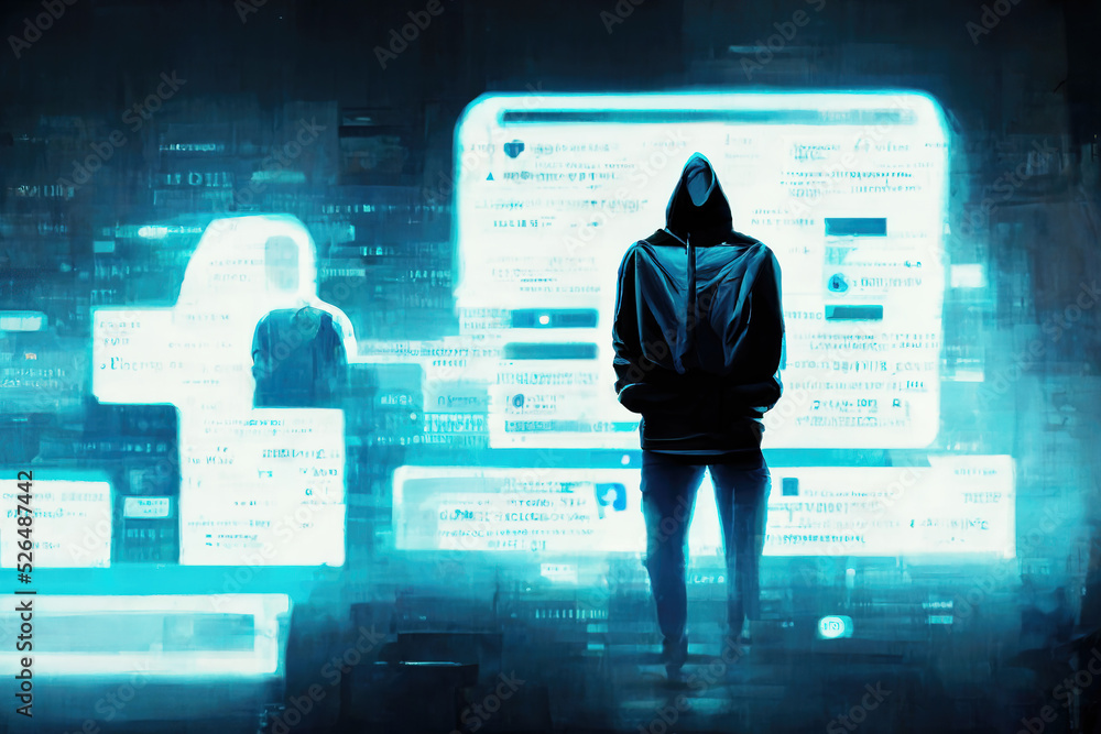 Anonymous hacker in secure cyberspace network Stock Illustration ...