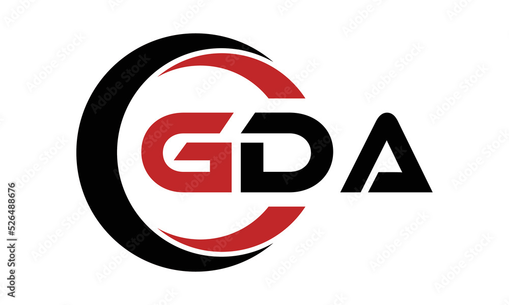 GDA three letter swoosh logo design vector template | monogram logo ...