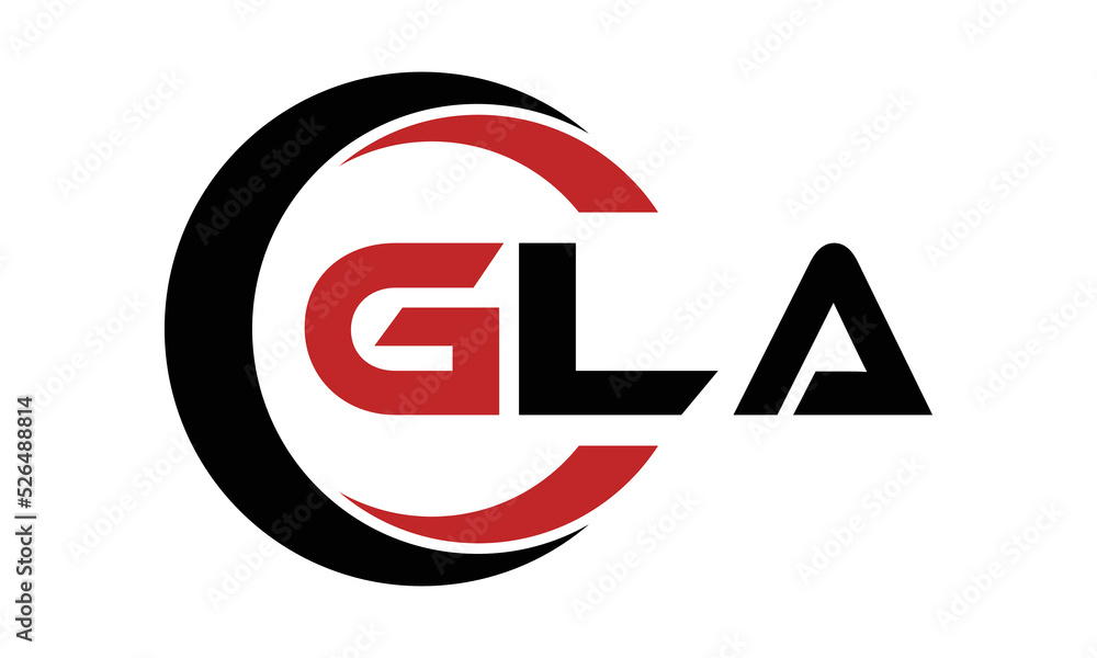 GLA three letter swoosh logo design vector template | monogram logo ...