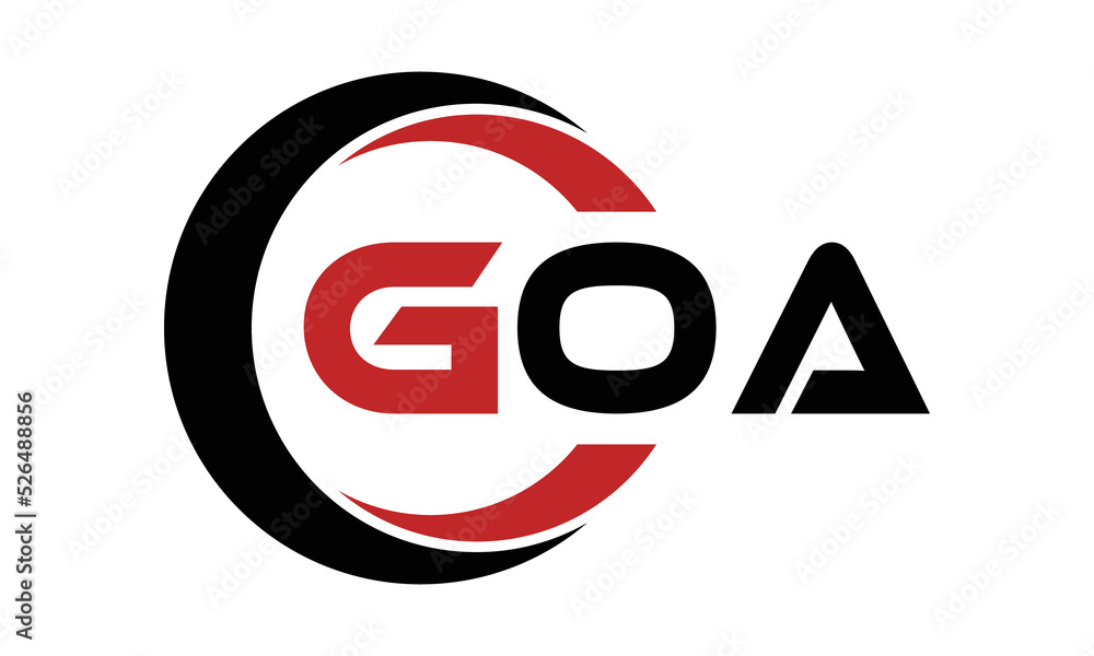 GOA three letter swoosh logo design vector template | monogram logo ...
