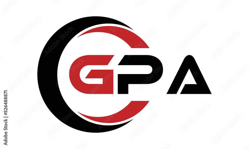 GPA three letter swoosh logo design vector template | monogram logo ...