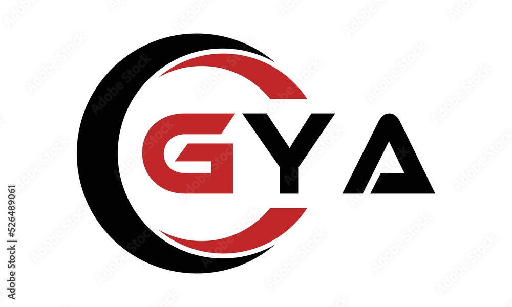 GYA three letter swoosh logo design vector template | monogram logo ...