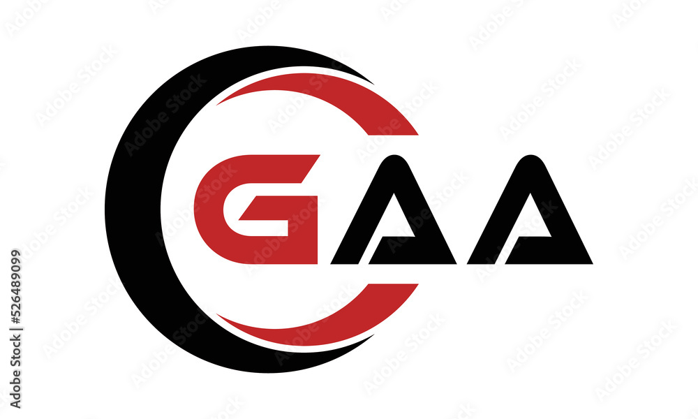 GAA three letter swoosh logo design vector template | monogram logo ...