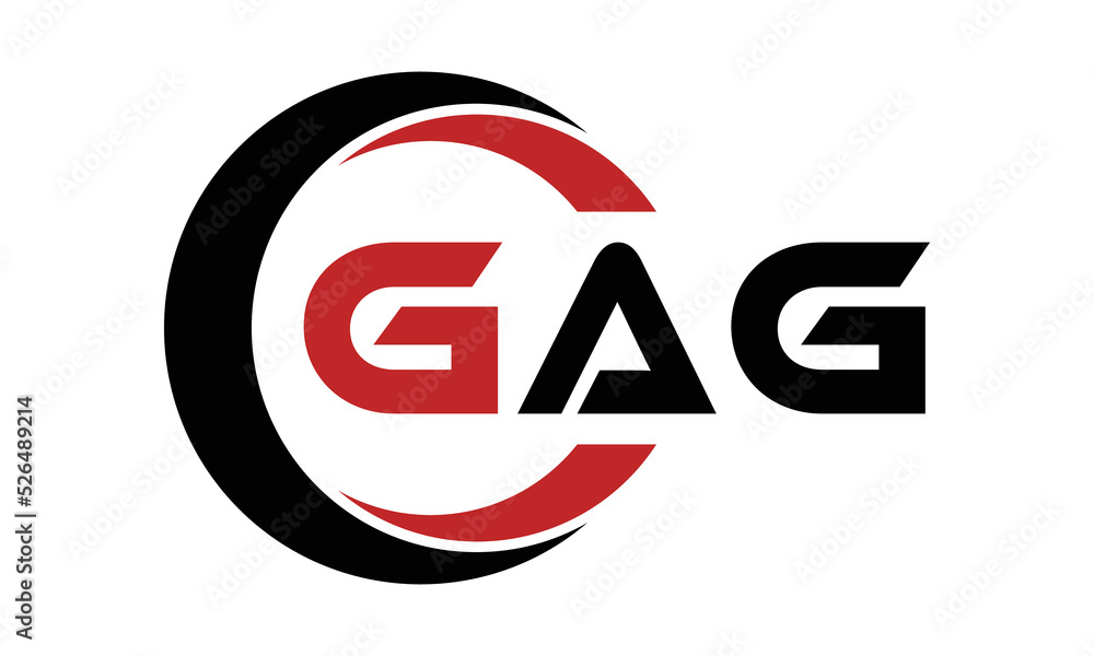 GAG three letter swoosh logo design vector template | monogram logo ...