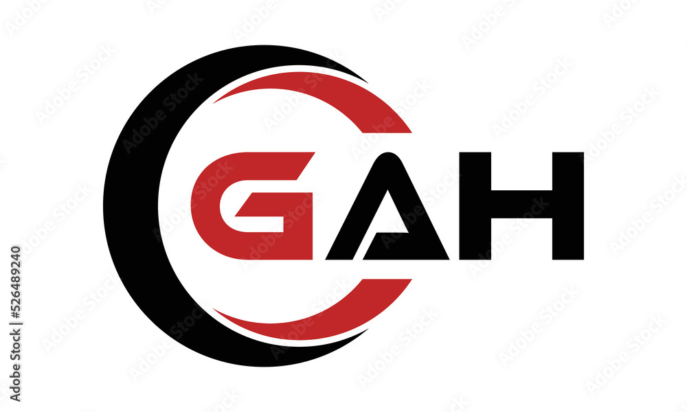 GAH three letter swoosh logo design vector template | monogram logo ...
