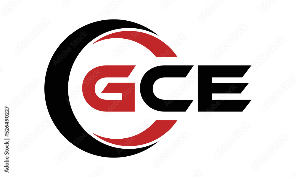 GCE three letter swoosh logo design vector template | monogram logo ...