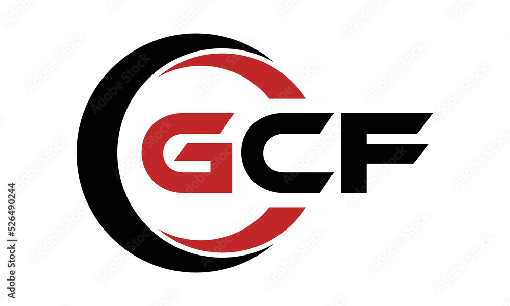 GCF three letter swoosh logo design vector template | monogram logo ...
