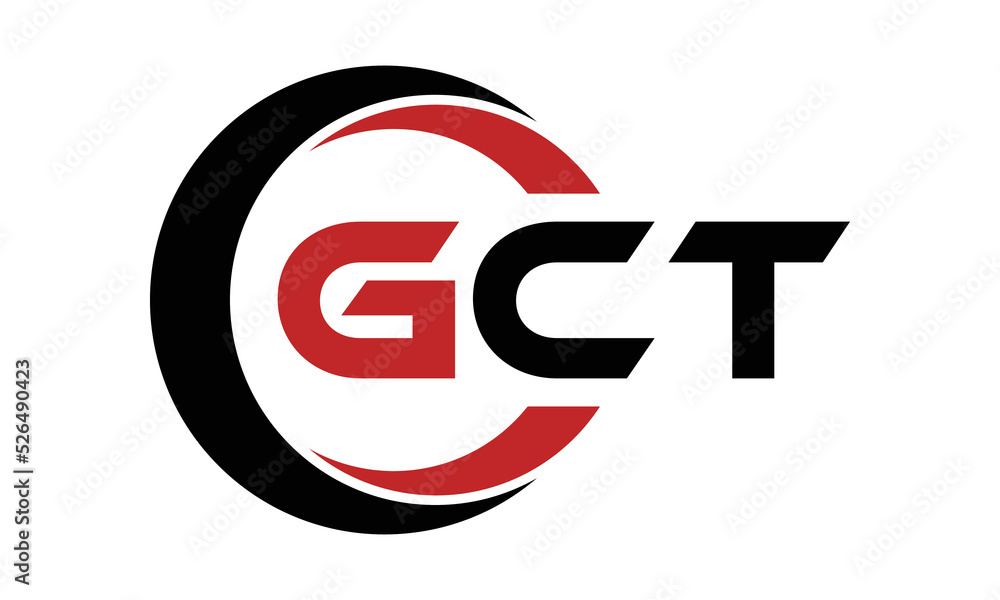 GCT three letter swoosh logo design vector template | monogram logo ...